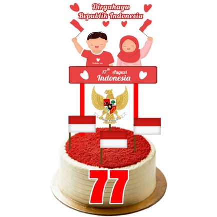 Jual topper cake kemerdekaan/17 agustus/HUT RI | Shopee Indonesia