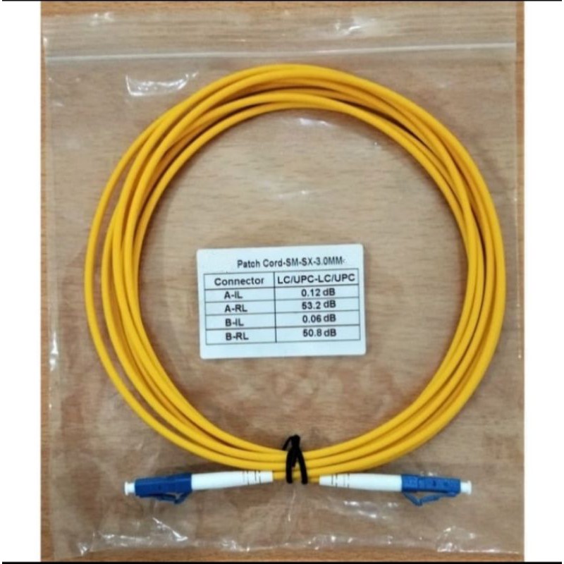 Jual 3m Patchcord LC Upc - LC Upc Fiber Optic Patch Cord LC-LC Patch Core Simplex | Shopee Indonesia