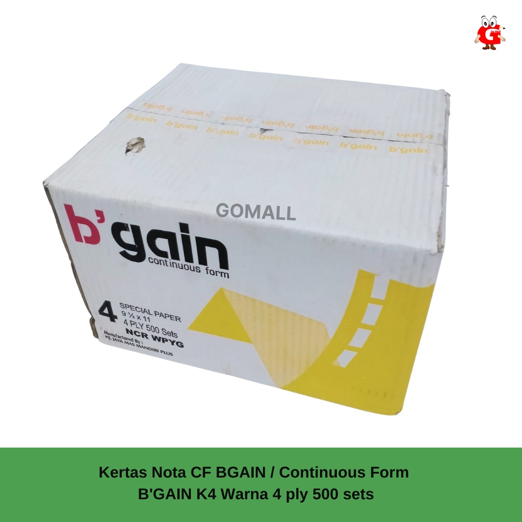 Jual Kertas Nota CF BGAIN / Continuous Form B'GAIN K4 Warna 4 ply 500 ...