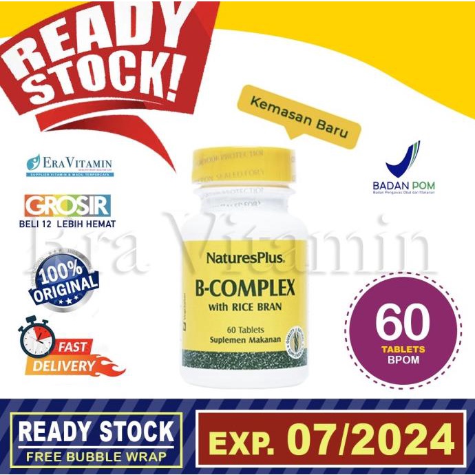 Jual [COD] Nature's Plus Vitamin B Complex 60 Tabet with Rice Bran ...