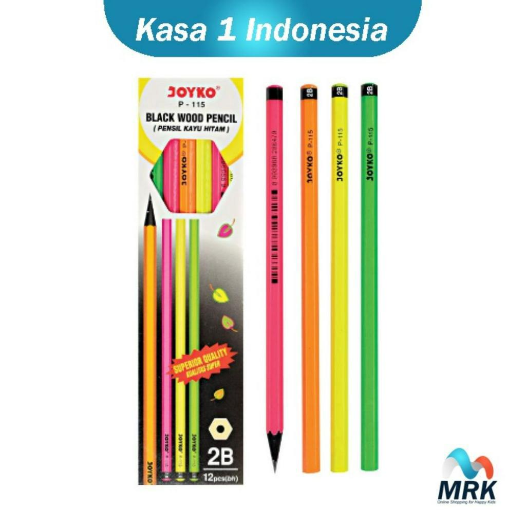Jual Pensil Kayu Hitam / Black Wood Pencil Super Quality isi 12 Pcs ...