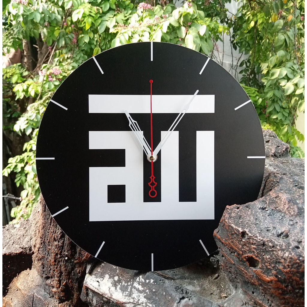 Jual JAM DINDING KAYU MDF KALIGRAFI KUFI LAFADZ BISMILLAH ALLAH ...
