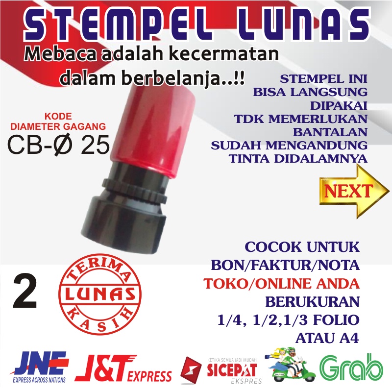 Jual STEMPEL SETEMPEL CAP LUNAS CUSTOM BON FAKTUR NOTA KWITANSI SURAT ...