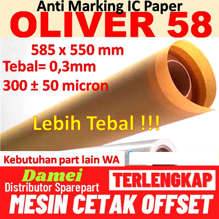 Jual Ic Paper Oliver 58 Mesin Offset Screen TY Paper Anti Marking Paper ...