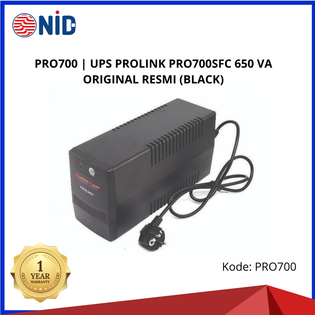 Jual PRO700 | UPS PROLINK PRO700SFC 650 VA ORIGINAL RESMI (BLACK ...
