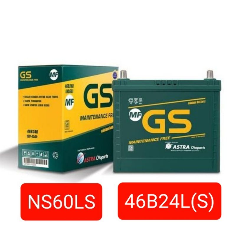 Jual AKI /ACCU MOBIL GS ASTRA MF KERING NS60L (S) 45 AMPER ORIGINAL ASLI | Shopee Indonesia