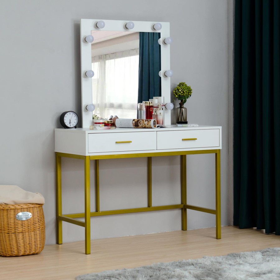 Jual Meja Rias Minimalis Putih Dressing Table Kayu Solid Kaki Besi ...
