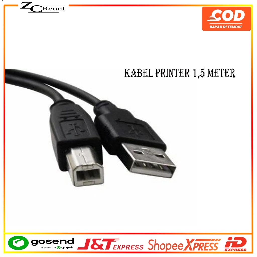 Jual Kabel Wired USB 2.0 Black Good panjang 1.5m Printer Print Epson ...