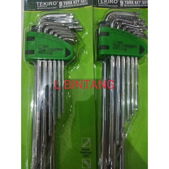Jual Kunci L Bintang Tekiro panjang tanpa lobang 9pcs Torx Key Set | Shopee Indonesia