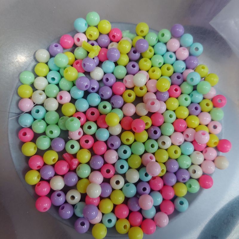 Jual 50gram Mote Susu Bulat Manik Manik Susu Pastel 6/8mm | Shopee Indonesia