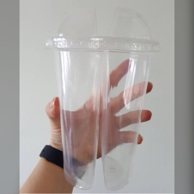 Jual Gelas plastik 2 in 1 / twin cup / Gelas 2 Rasa | Shopee Indonesia