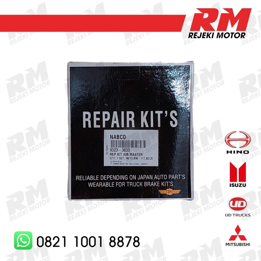 Jual Repair Kit Air Master Fuso Ganjo 220PS Nabco 9323-3633 | Shopee ...