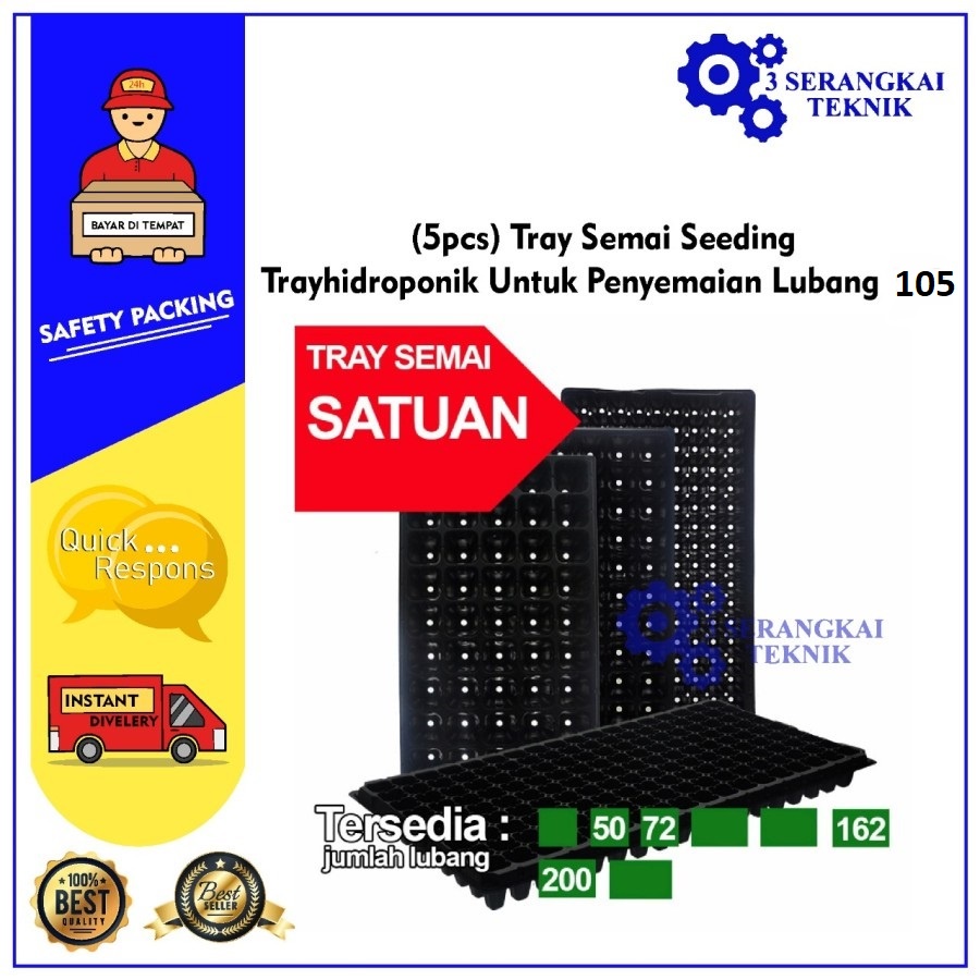 Jual Tray Semai Seeding Tray hidroponik Untuk Penyemaian Lubang 105 ...