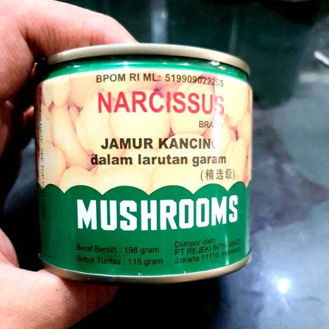 Jual Jamur Kancing kaleng Narcissus Champignon kemasan 198 gr kecil ...