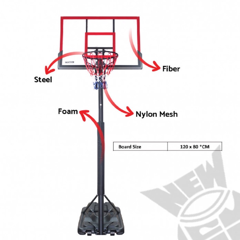 Jual Papan Ring Basket Fiber Portable Board Stand 120x80 cm BOUNCE ...