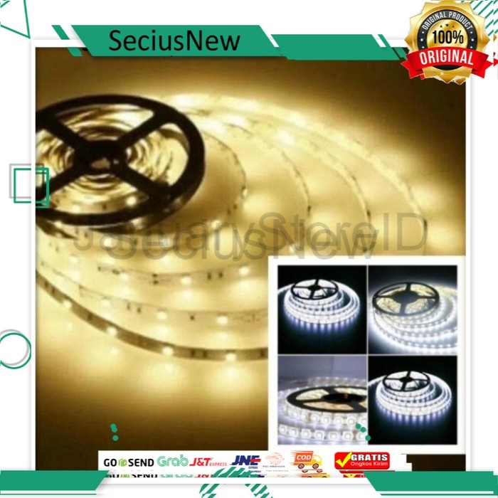 Jual LAMPU LED STRIP 5050 IP33 INDOOR PUTIH / WARM WHITE | Shopee Indonesia