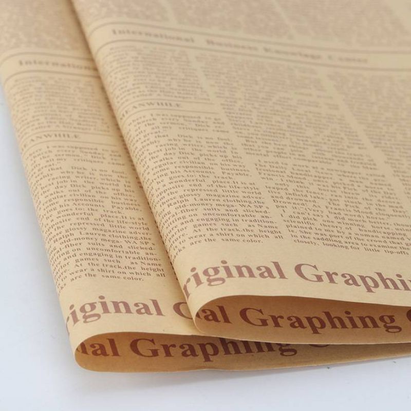 Jual 1 Lembar Kertas Buket Motif Koran Kertas Pembungkus Bunga Kertas ...