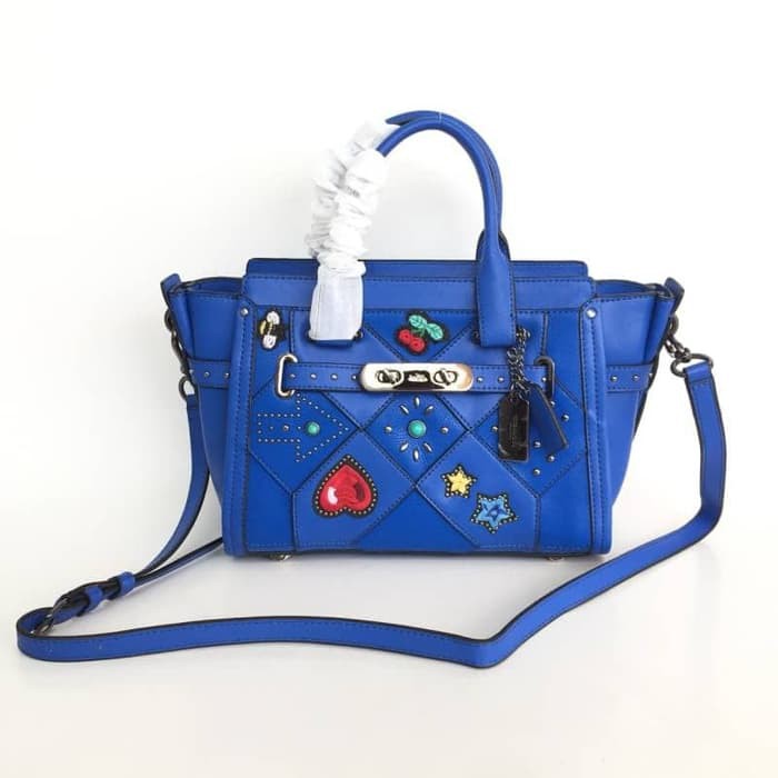 Jual coach swagger canyon quilt blue | Shopee Indonesia