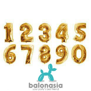 Jual Balon Foil Angka Gold 40cm | Shopee Indonesia