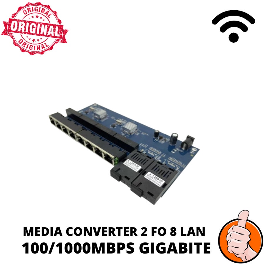 Jual KONVERTER 2 FO 8 LAN 10/100/1000 MBPS | Shopee Indonesia