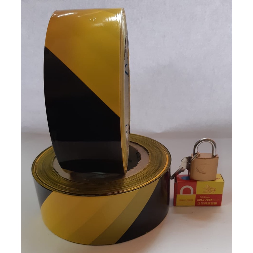 Jual Paket Police Line 2" x 300 MTR / Barricade Tape Kuning Hitam VT ...