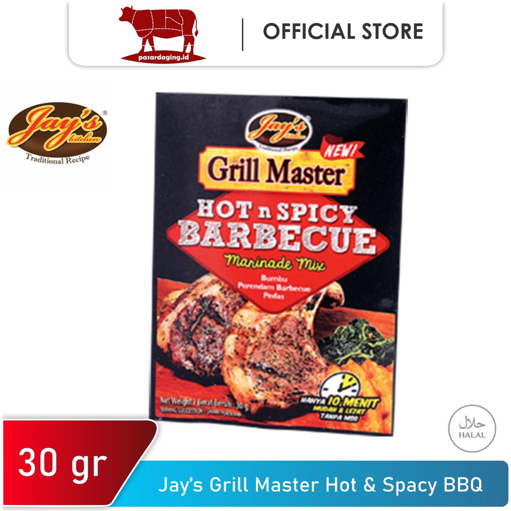 Jual BUMBU STEAK PANGGANG / Jay's Grill Master HOT & SPICY Barbecue Marinade Mix 30 gr | Shopee ...