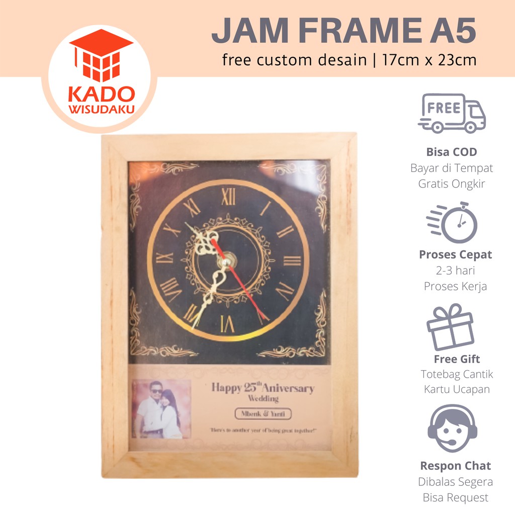 Jual Jam Frame A5 Exclusive Kado Wedding / Pernikahan | Shopee Indonesia