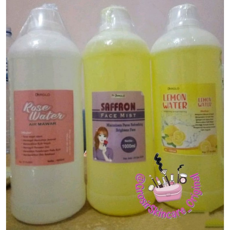 Jual 1000ml/1 Liter Face mist Saffron Rose Water Lemon / Facemist ...