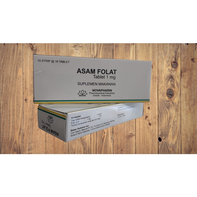 Jual ASAM FOLAT Folic Acid Tablet Novapharin Per Box 1 mg | Shopee ...