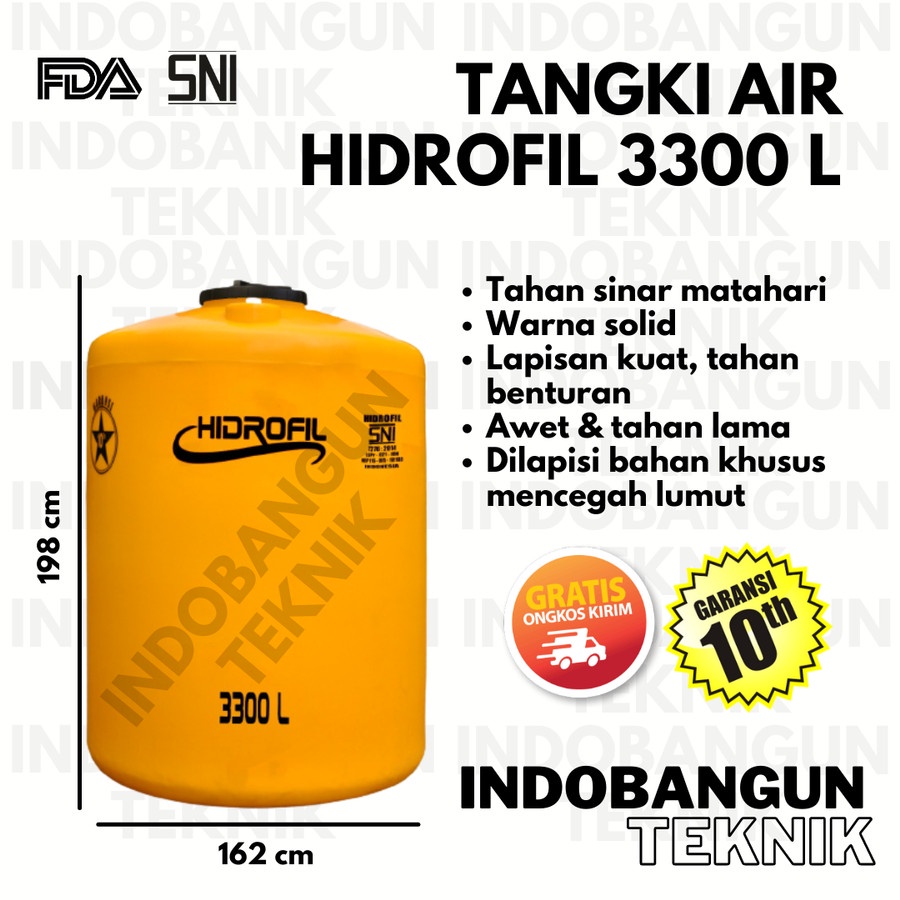 Jual Toren Tangki Tandon Air Hidrofil 3000 Liter 3300 Liter Harga Murah ...