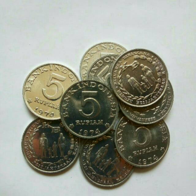 Jual Uang kuno koin rp5 atau koin 5 rupiah KB Besar thn 1974 | Shopee Indonesia