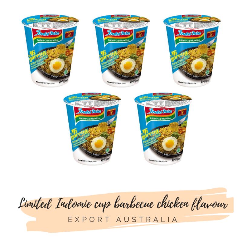 Jual Export Australia Indomie Cup Barbecue Chicken Flavour 5 pcs ...