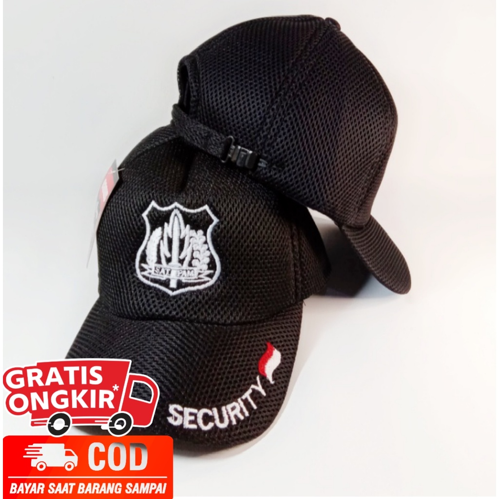 Jual TOPI JARING SECURITY LOGO PUTIH TERBARU | Shopee Indonesia
