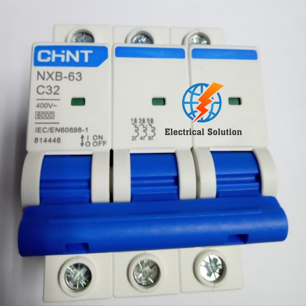 Jual MCB CHINT NXB-63 6KA 3PHASE 32A | Shopee Indonesia