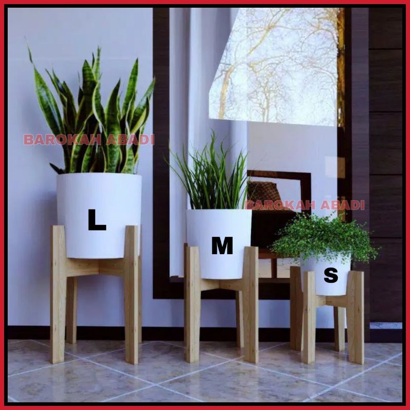 Jual Standing Pot Kayu Standing Planter Kayu Taman Tatakan Bunga Kayu ...