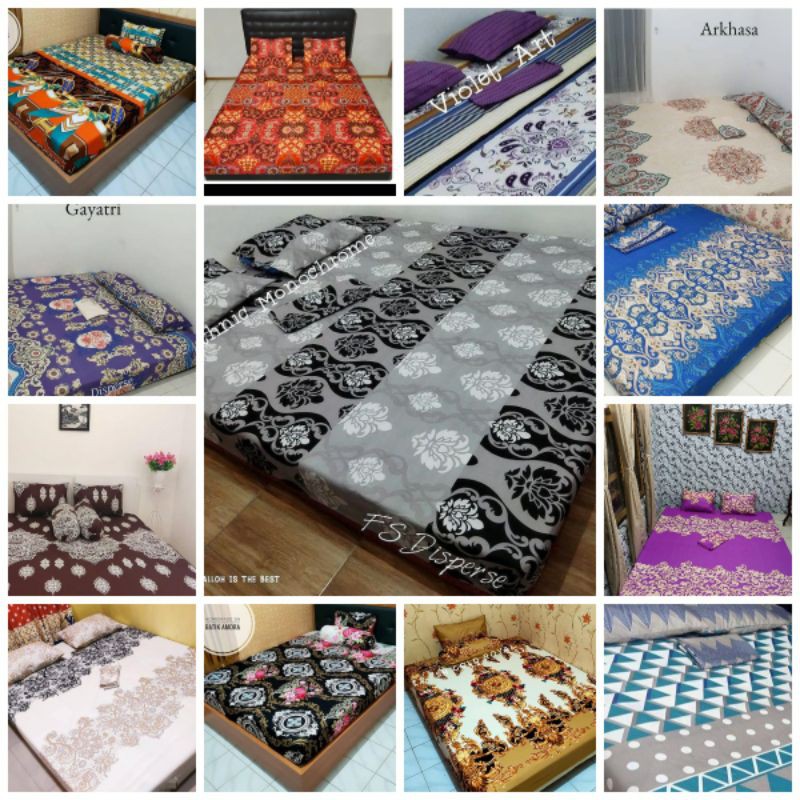 Jual Sprei Seprei Motif Batik Etnik 180x200x20 high quality | Shopee ...