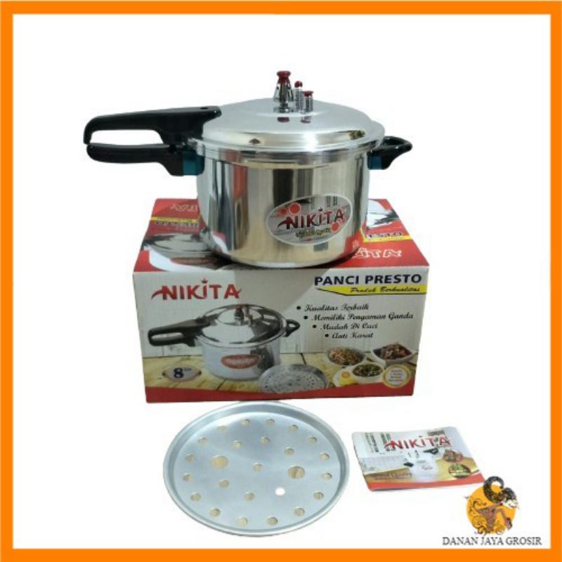 Jual Panci Presto 8 liter - Nikita Pressure Cooker 24CM | Shopee Indonesia