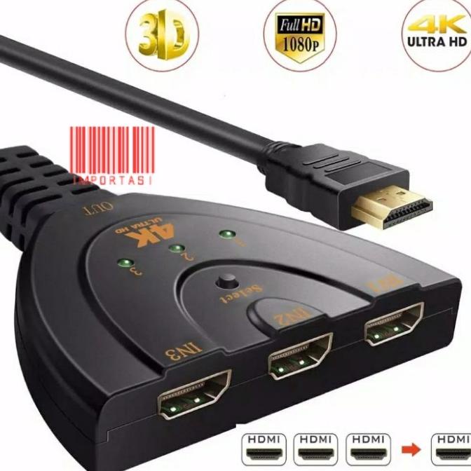 Jual Switcher Hdmi 3 Port 4K 3D - 3 Input 1 Output Switch Cable ...