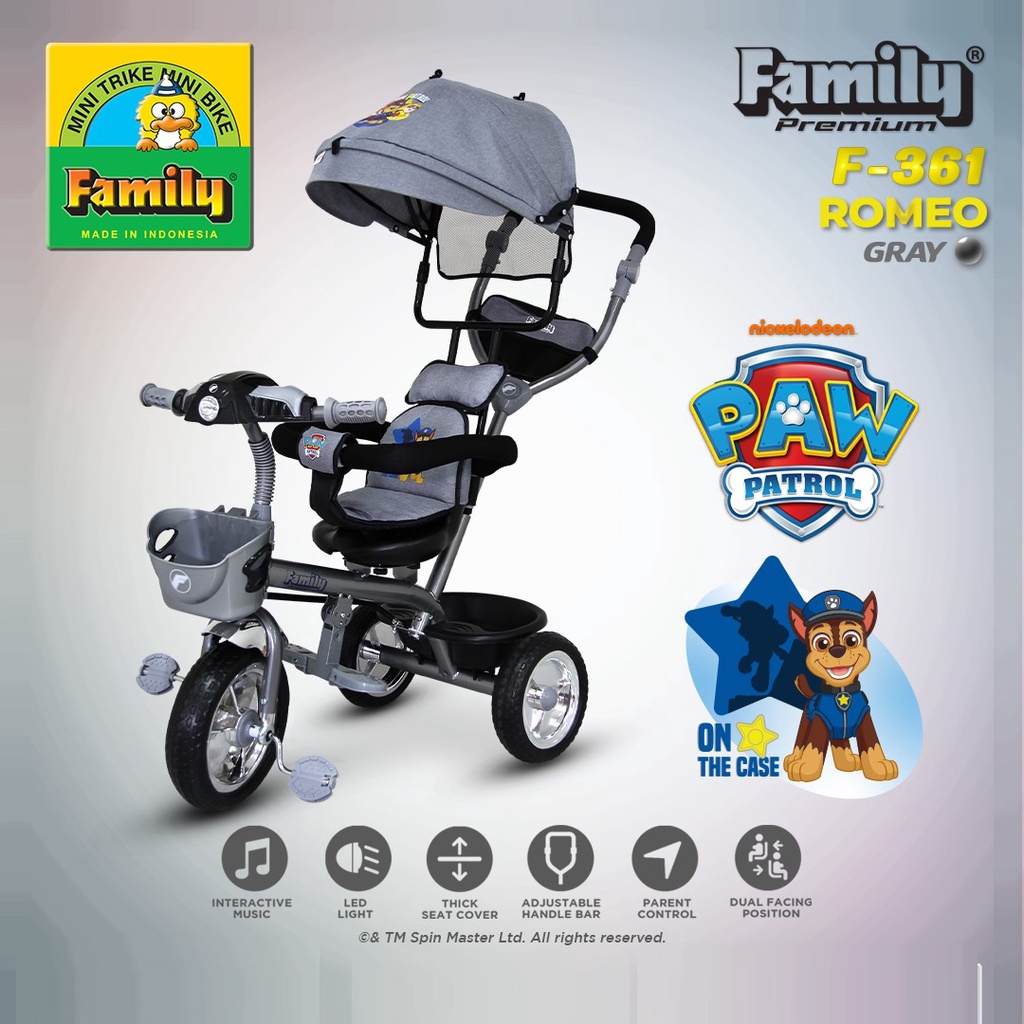 Jual Sepeda Roda Tiga Anak Family F361 Romeo Hadap Depan / Orang Tua ...