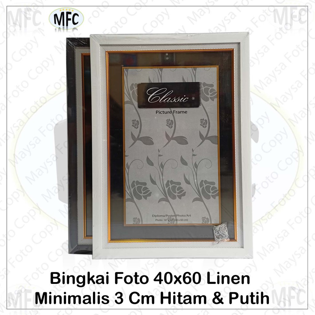 Jual Bingkai A2 40x60 Linen Minimalis 3 Cm Hitam danPutih | Shopee ...