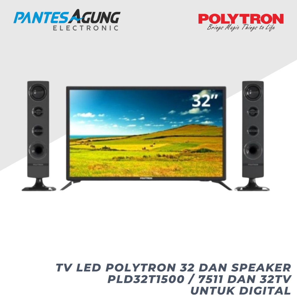 Jual TV LED ANDROID POLYTRON 32 DIGITAL DAN SPEAKER PLD32TV1855 / 1755 / 0755 | Shopee Indonesia