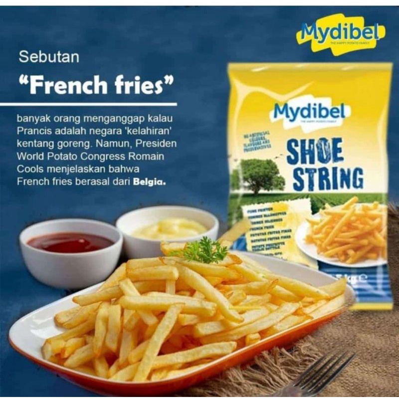 Jual Mydibel Shoestring 1kg | Kentang Goreng | Kentang Beku | Shopee ...