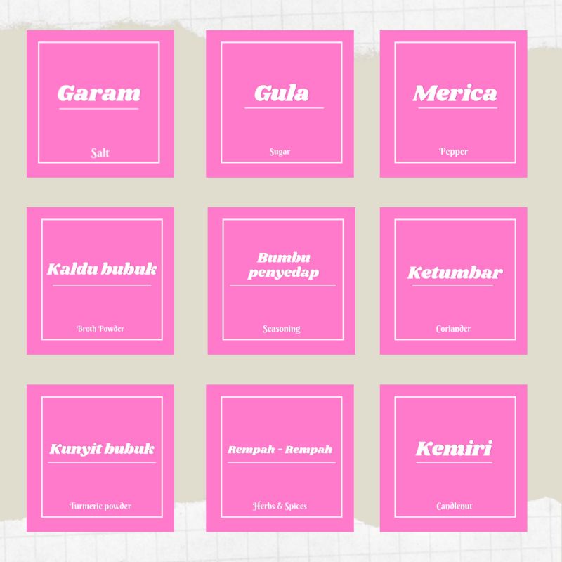 Jual Sticker Label Bumbu Dapur ( CUSTOM ) | Shopee Indonesia