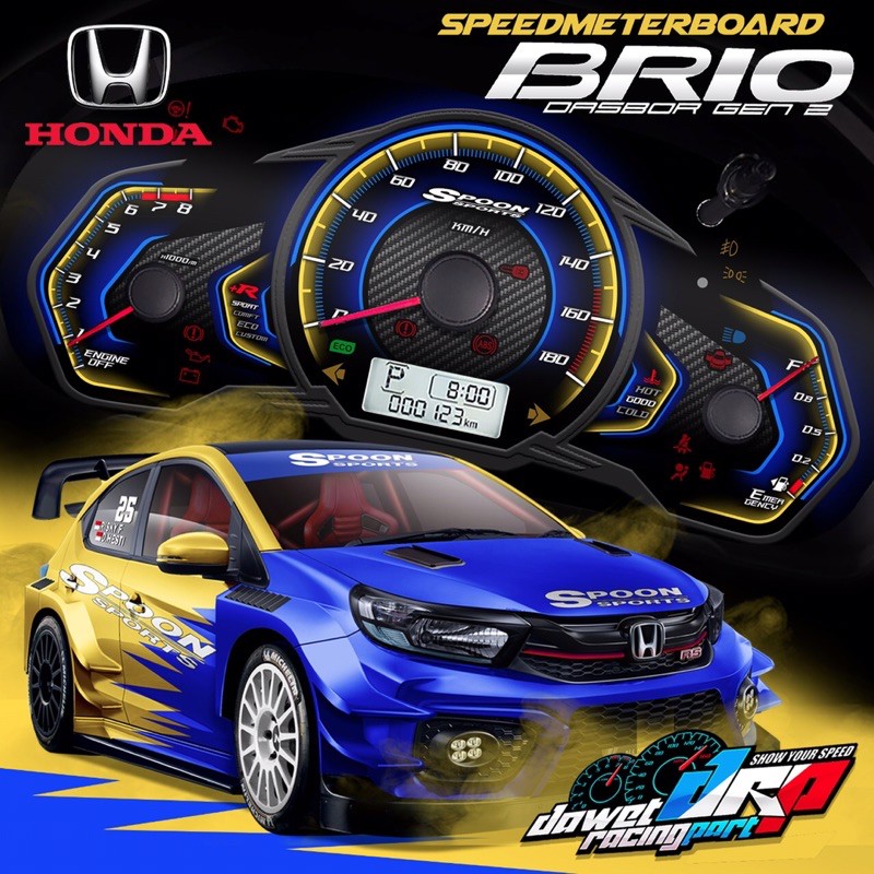 Jual SPEEDOMETER BRIO 3D CARBON model SPOON | Shopee Indonesia