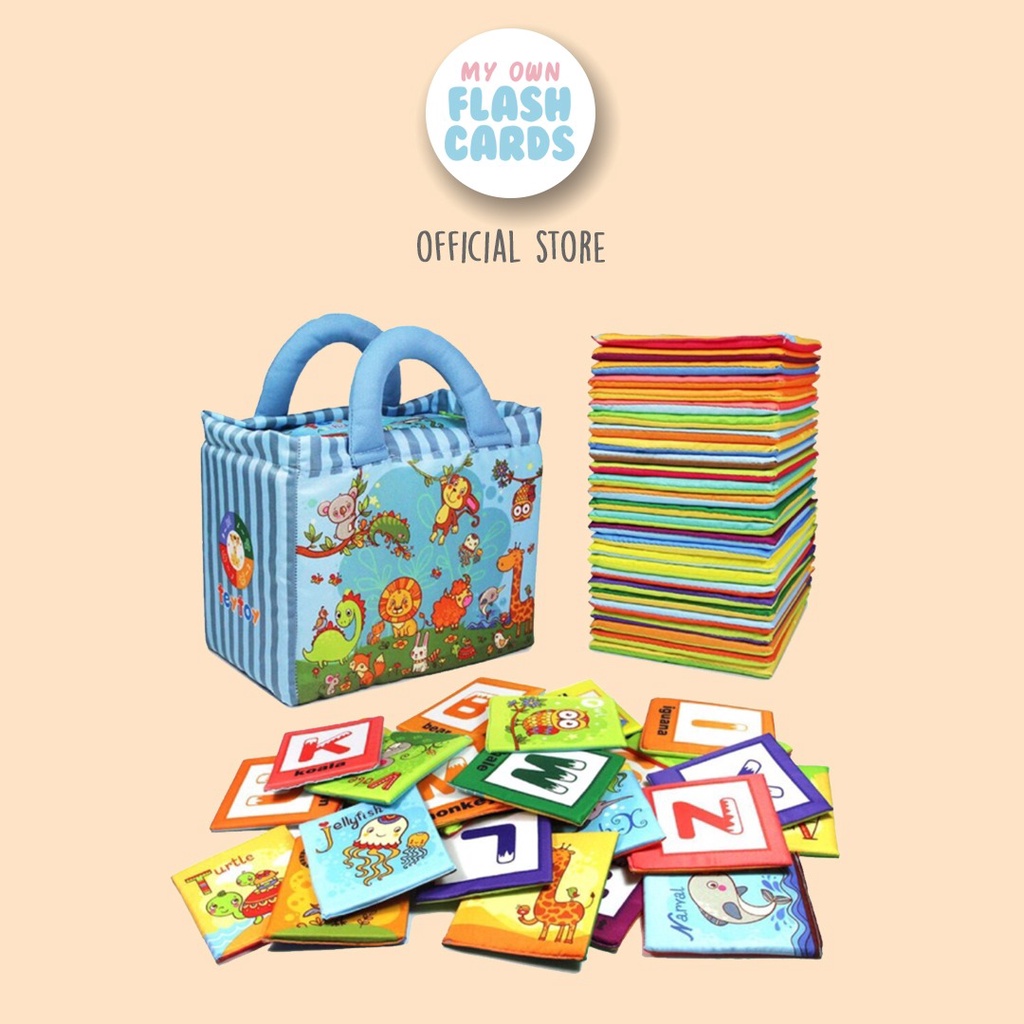Jual Alphabet Zoo Soft Book Set with Bag Flashcards Baby Toy Mainan ...