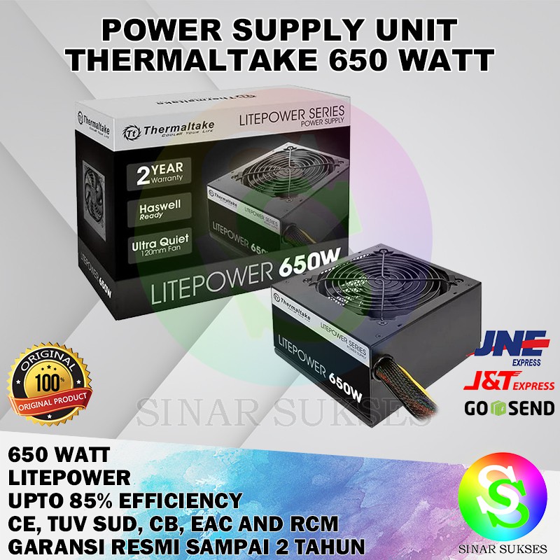 Jual POWER SUPPLY UNIT THERMALTAKE LITEPOWER 650 WATT MURAH | Shopee Indonesia
