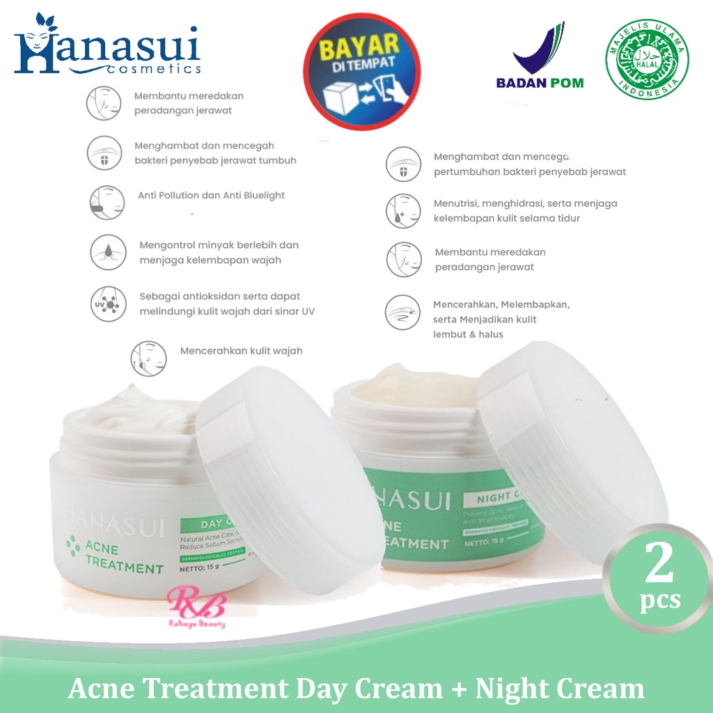 Jual HANASUI ACNE Treatment Paket 2 ( Day Cream 15 g + Night Cream 15 g ...