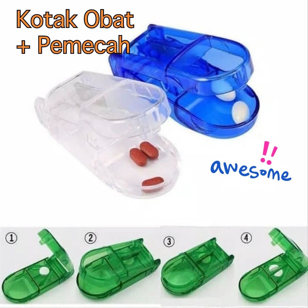 Jual alat pemotong obat box , tempat pemecah pill obat, pemecah pil ...
