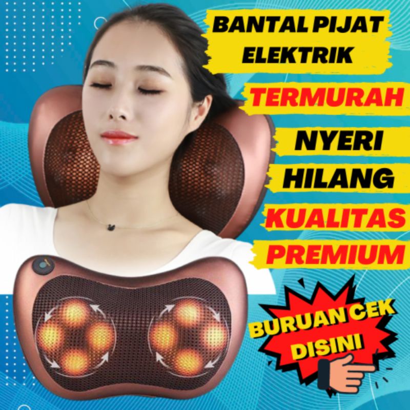Jual GI37A Alat Bantal Massage Pillow Pijat Pijit Terapi Elektrik Leher Refleksi Sehat Kesehatan ...