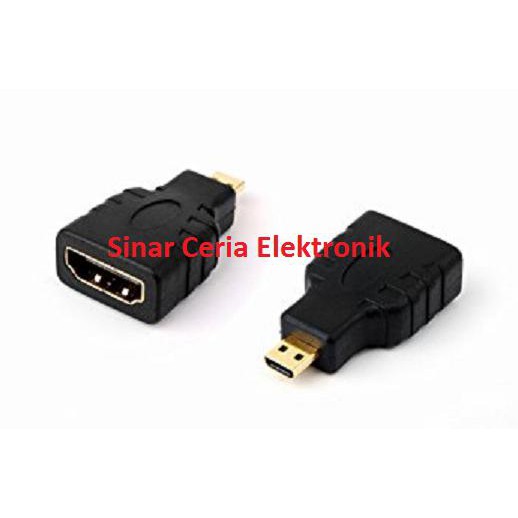 Jual Sambungan HDMI Type A Female to Micro HDMI D Male Adapter ...